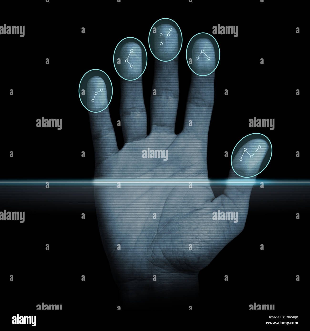 Modern fingerprint scanning device - biometric security system Stock ...