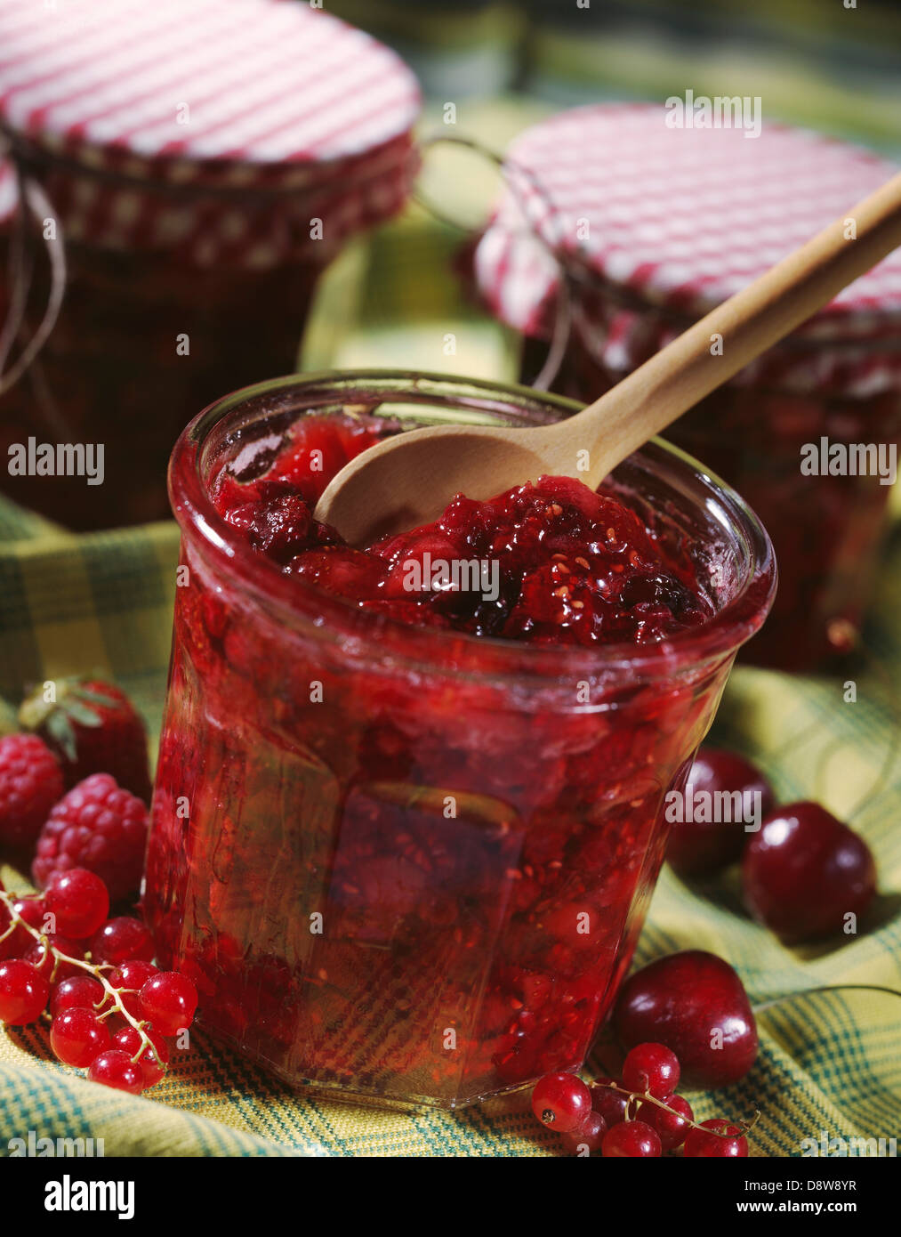 Four fruit jam Stock Photo - Alamy
