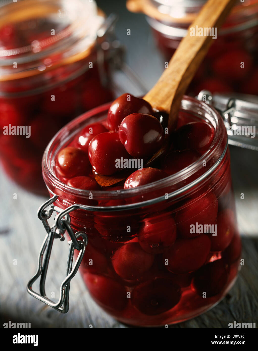 Cherries in syrup Stock Photo - Alamy