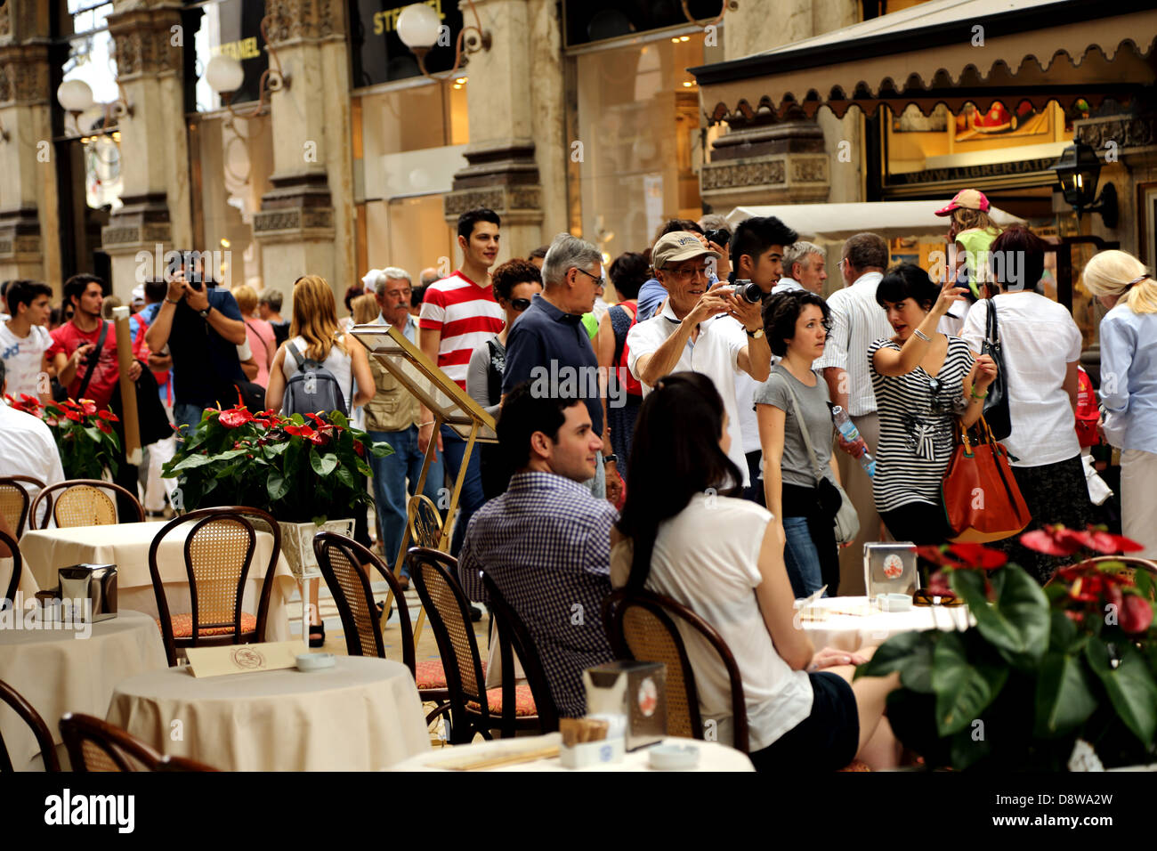 People walking through Galleria Vittorio Emanuele in Milan Italy Stock ...