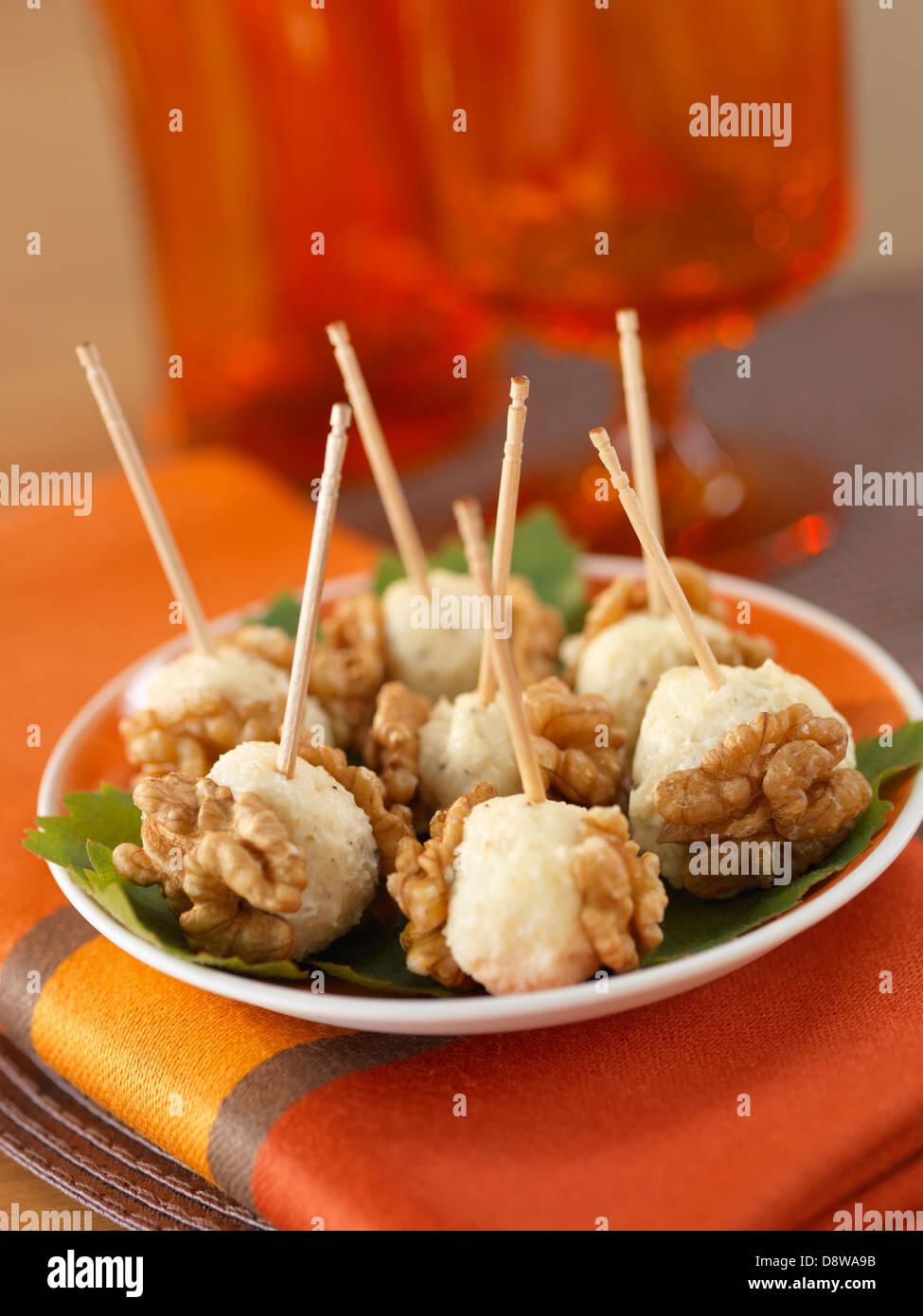 Cheese and walnut appetizers Stock Photo - Alamy