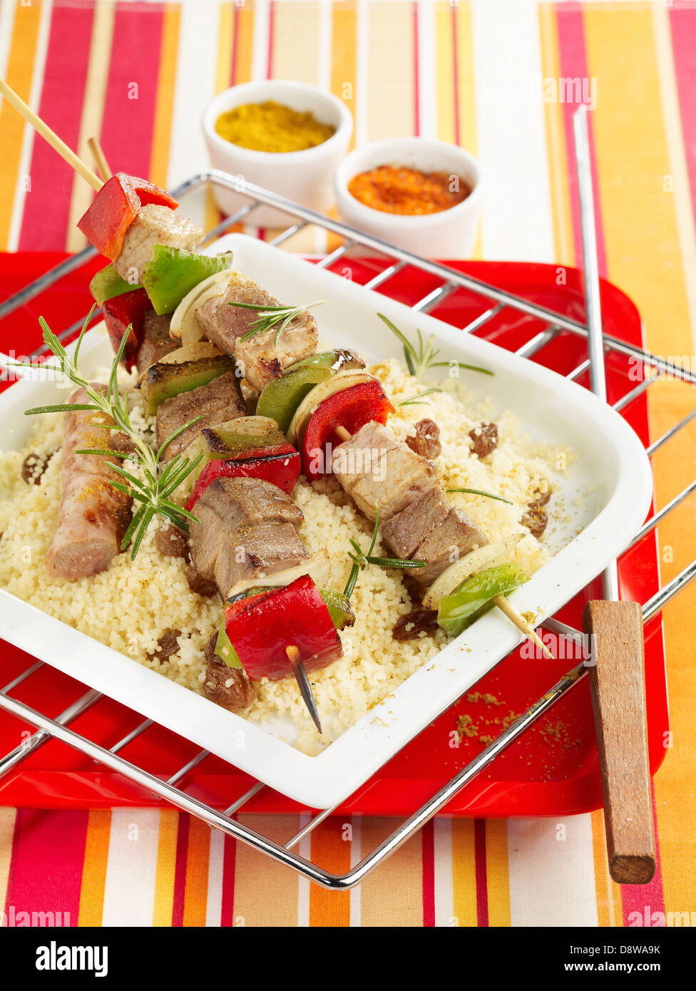 Spicy meat brochettes Stock Photo - Alamy