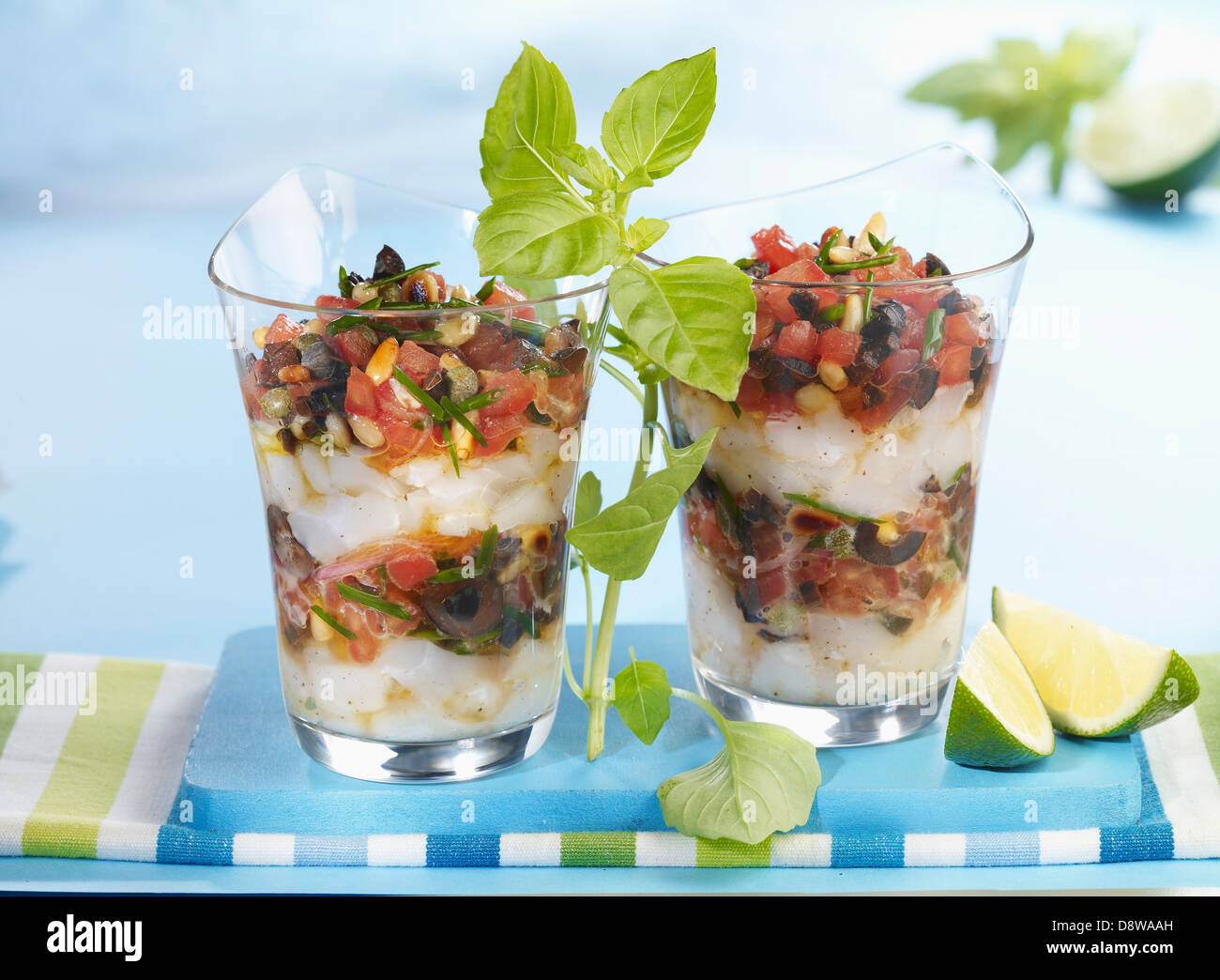 Scallop and vegetable tartare Stock Photo - Alamy