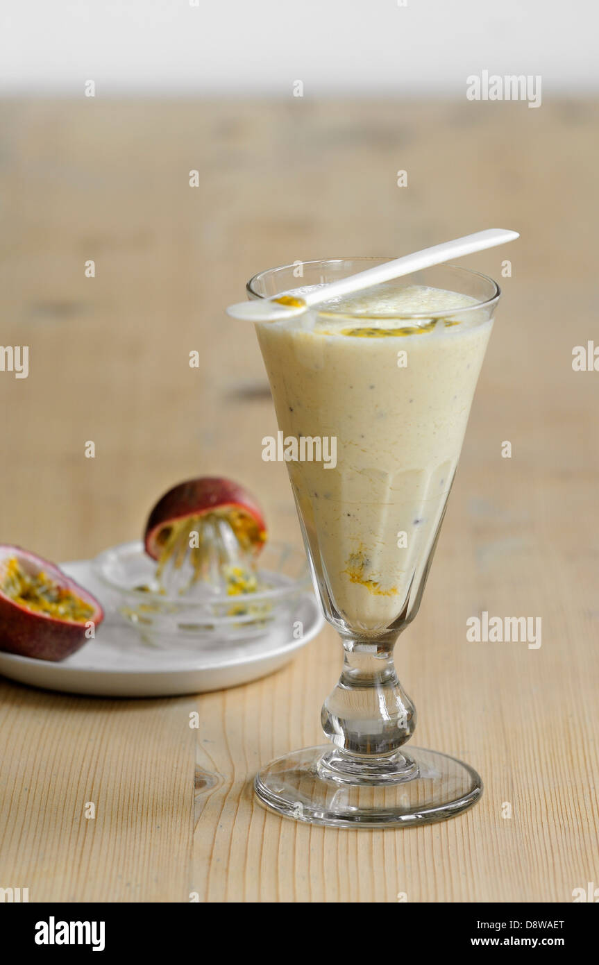 Passion fruit milk shake Stock Photo - Alamy