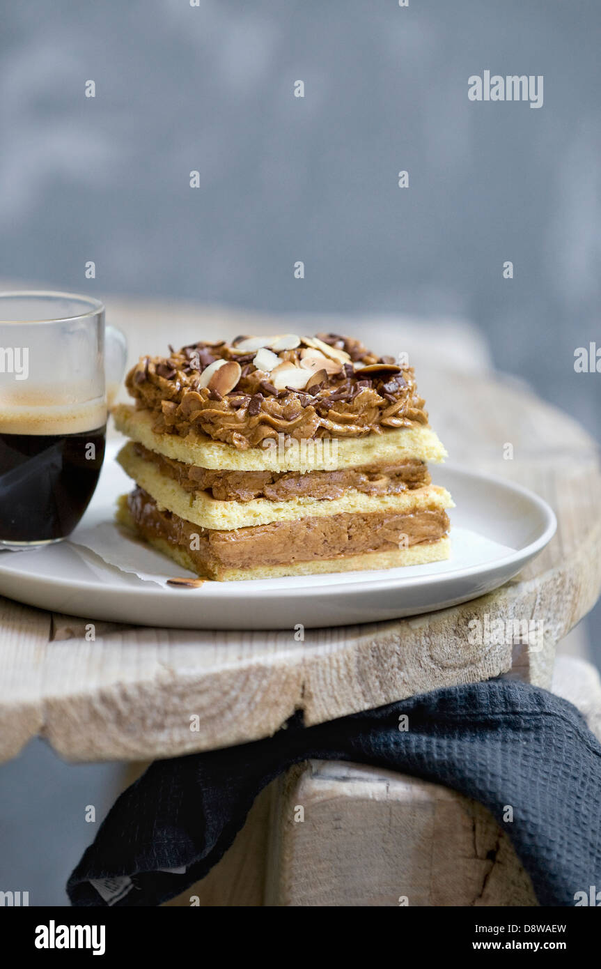 Portion of moka cake Stock Photo - Alamy