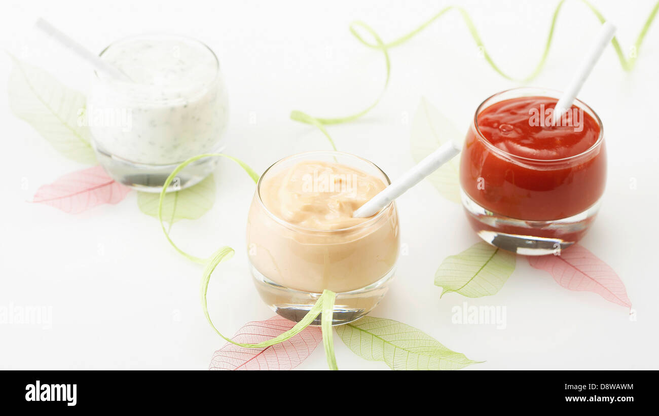 Three different sauces Stock Photo - Alamy