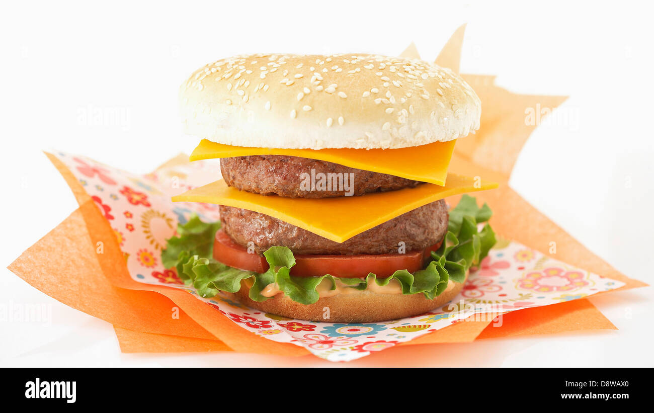 Double cheeseburger hi-res stock photography and images - Alamy