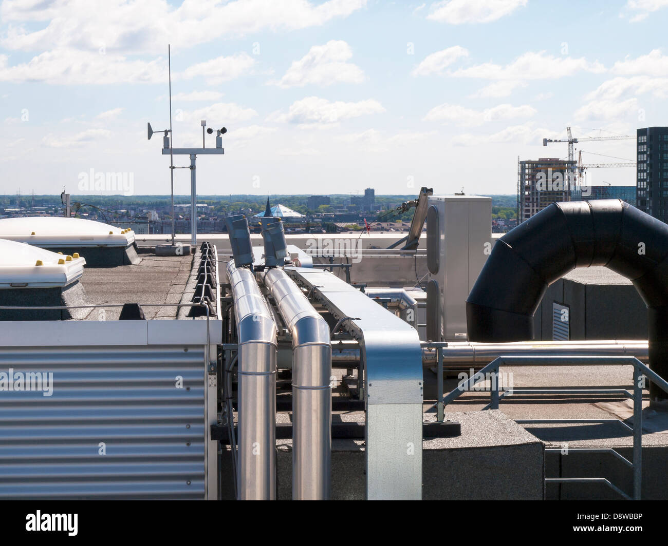 technical installation on the roof of a skyscraper Stock Photo - Alamy