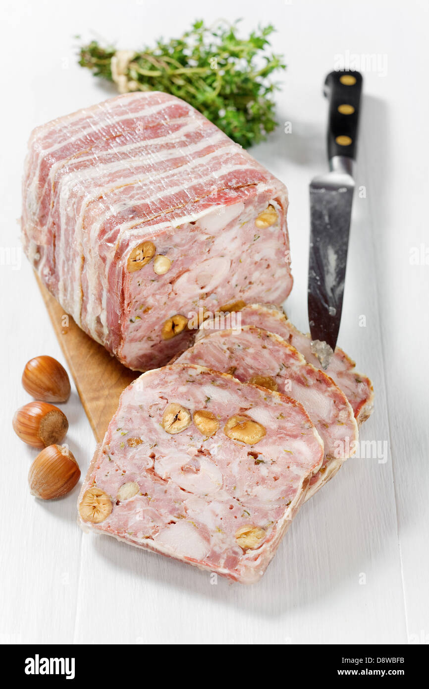 Rabbit and hazelnut terrine Stock Photo - Alamy