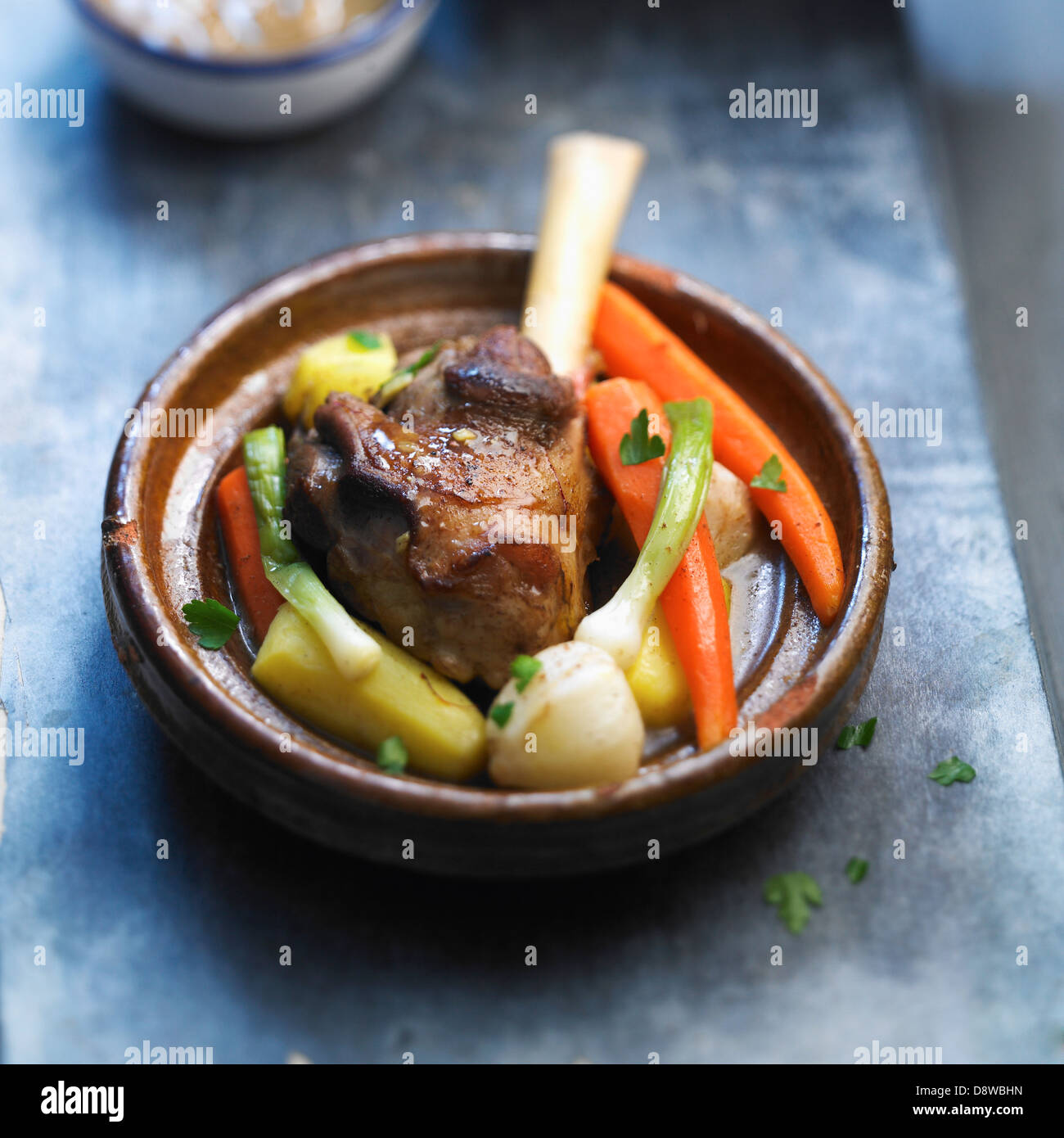 Knuckle of lamb and vegetable Tajine Stock Photo - Alamy