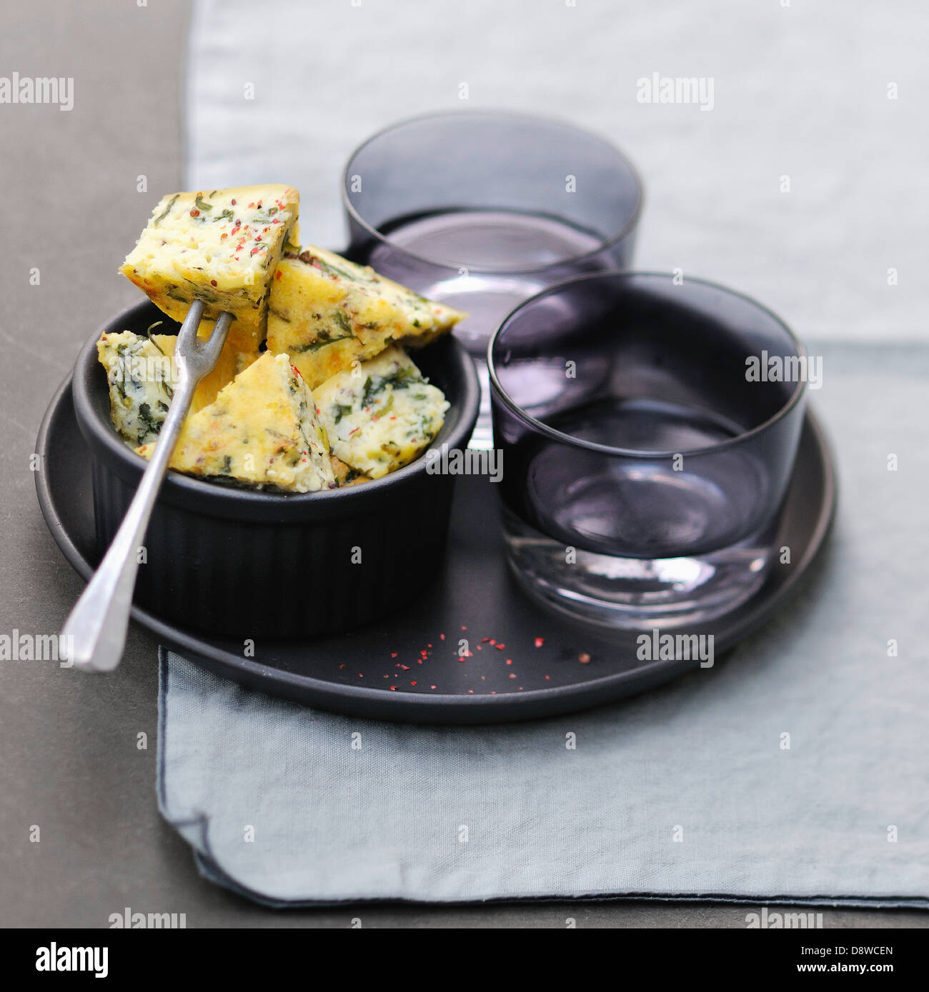 Brousse cheese and ehrb appetizers Stock Photo - Alamy