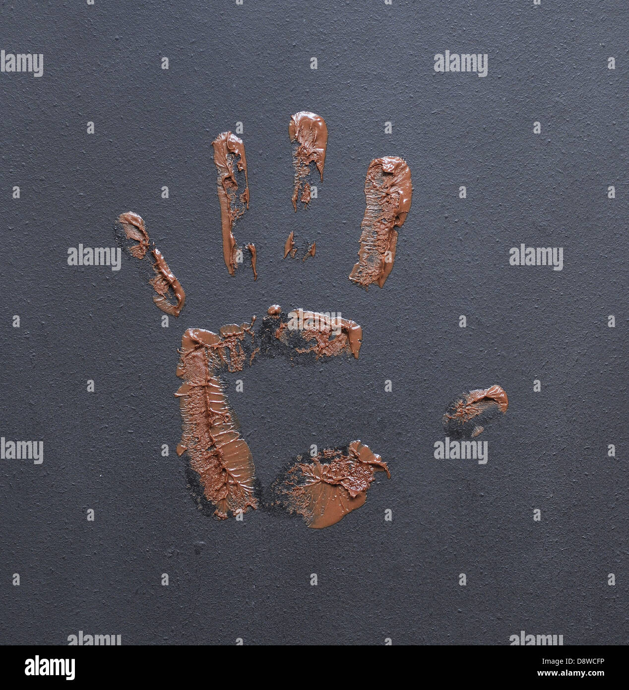 Chocolate hand print Stock Photo - Alamy
