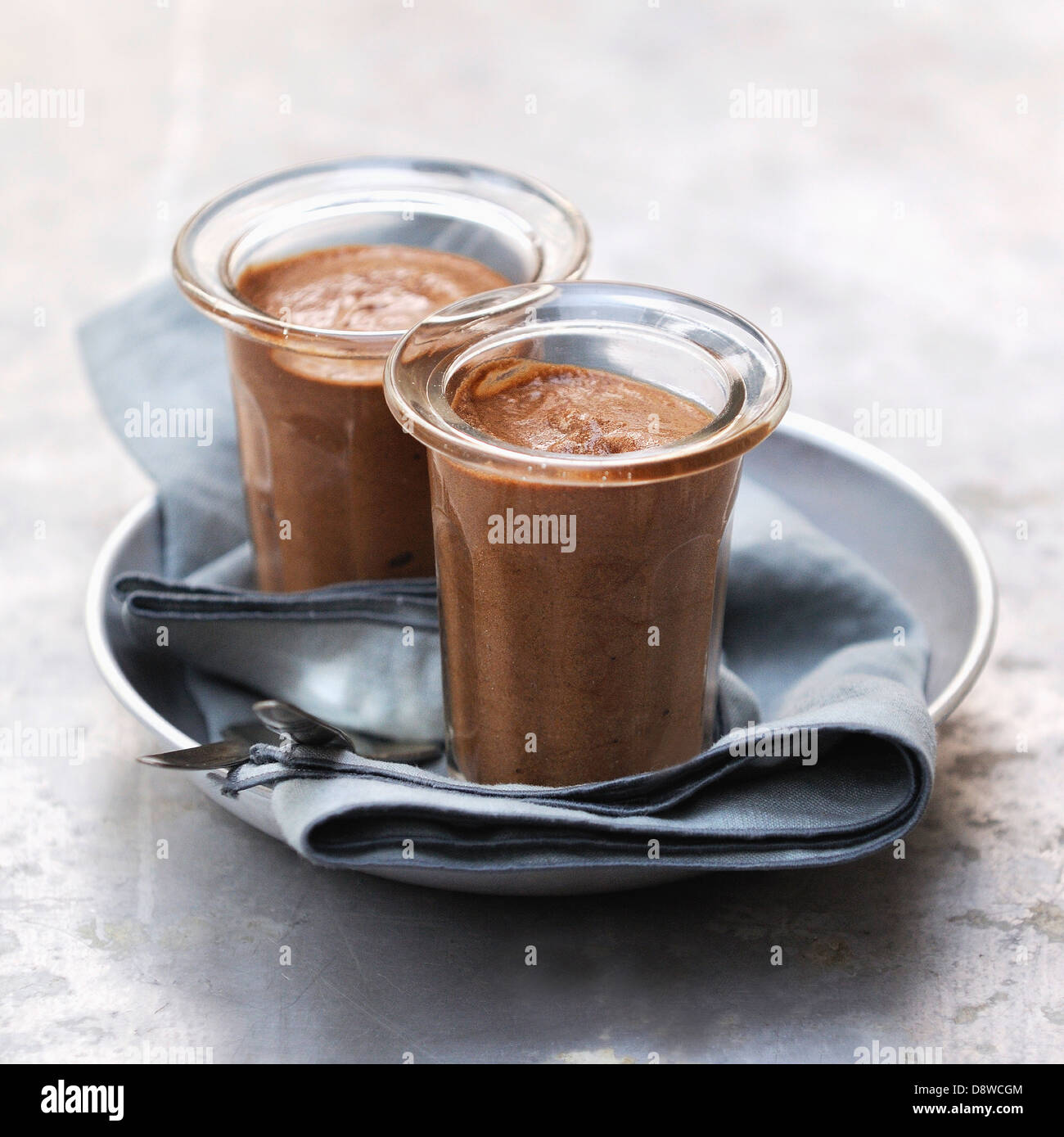 Individual chocolate mousses Stock Photo - Alamy
