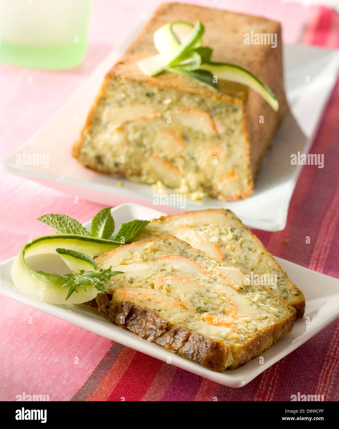 Saint-Albray and zucchini terrine Stock Photo - Alamy