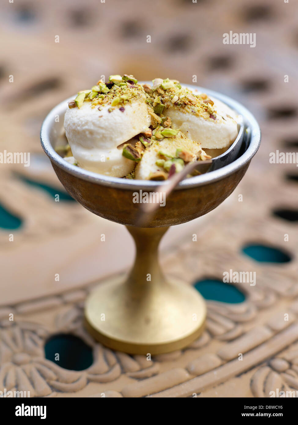Cardamom and rose-flavored Kulfi Stock Photo - Alamy