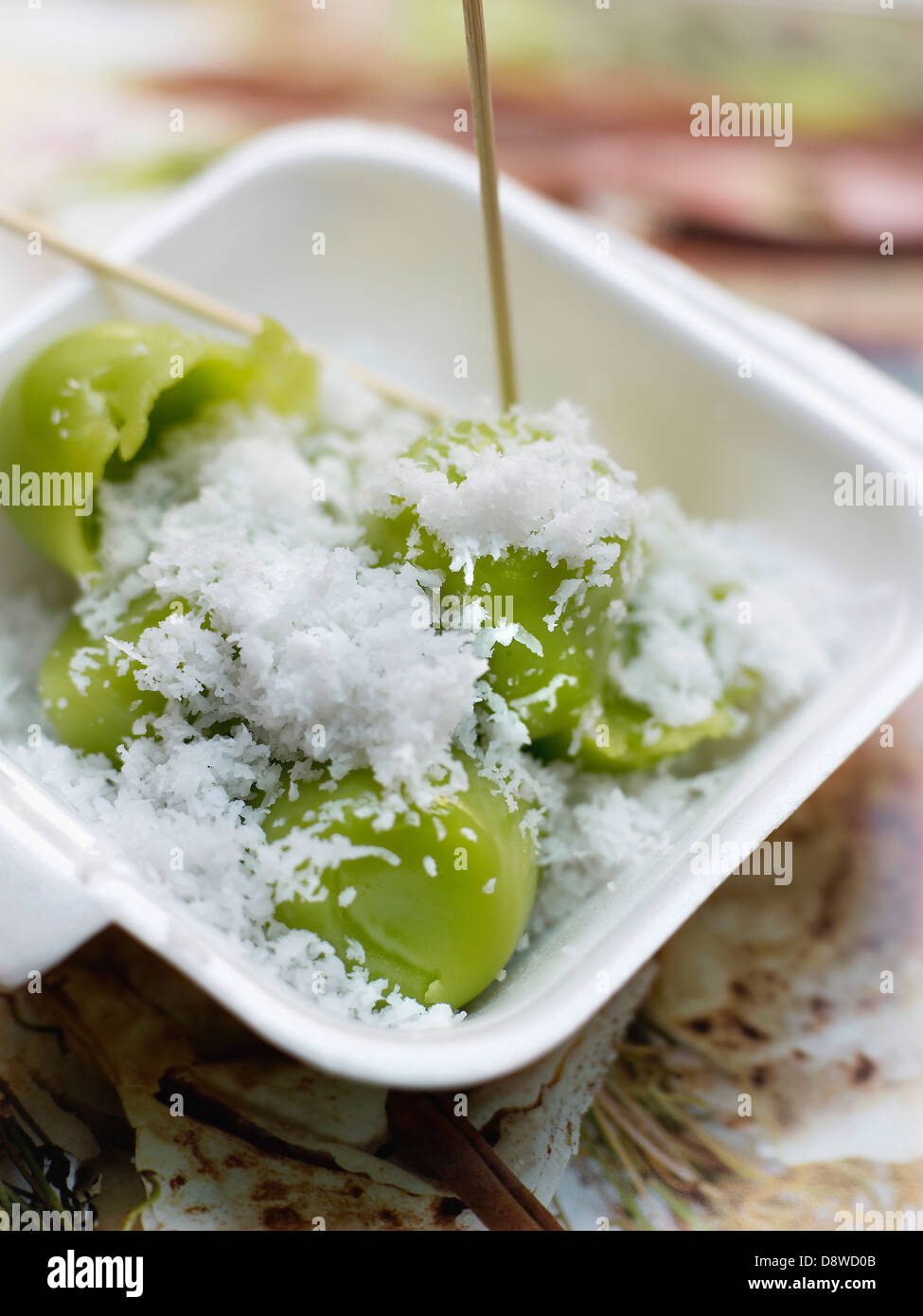 Tea and cocnut dessert Stock Photo - Alamy