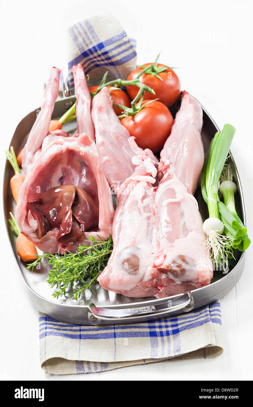 Free range rabbit to be cooked Stock Photo - Alamy