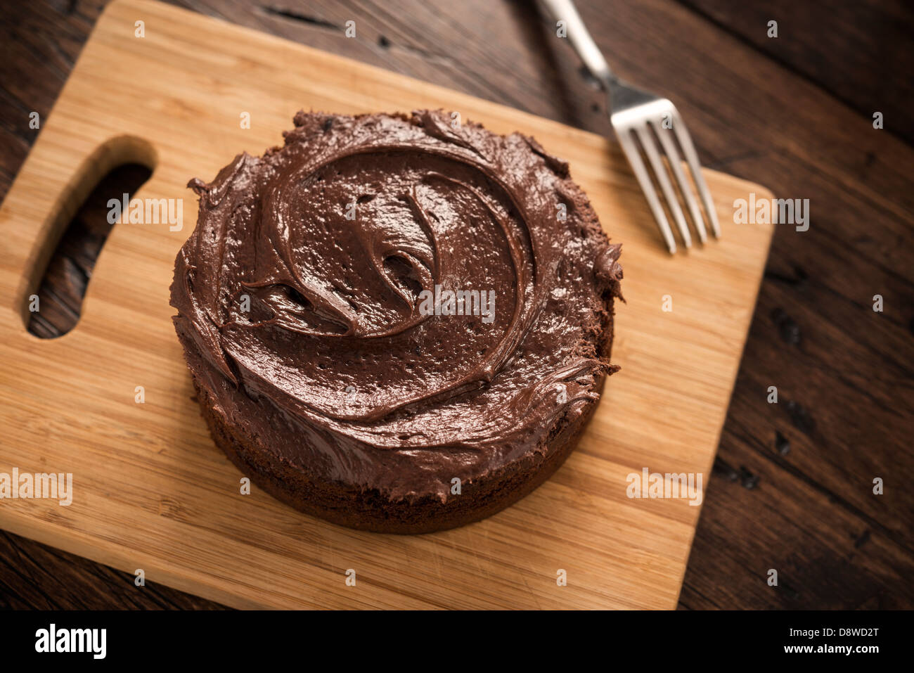 Whole indulgent Chocolate Cake from Above Stock Photo - Alamy