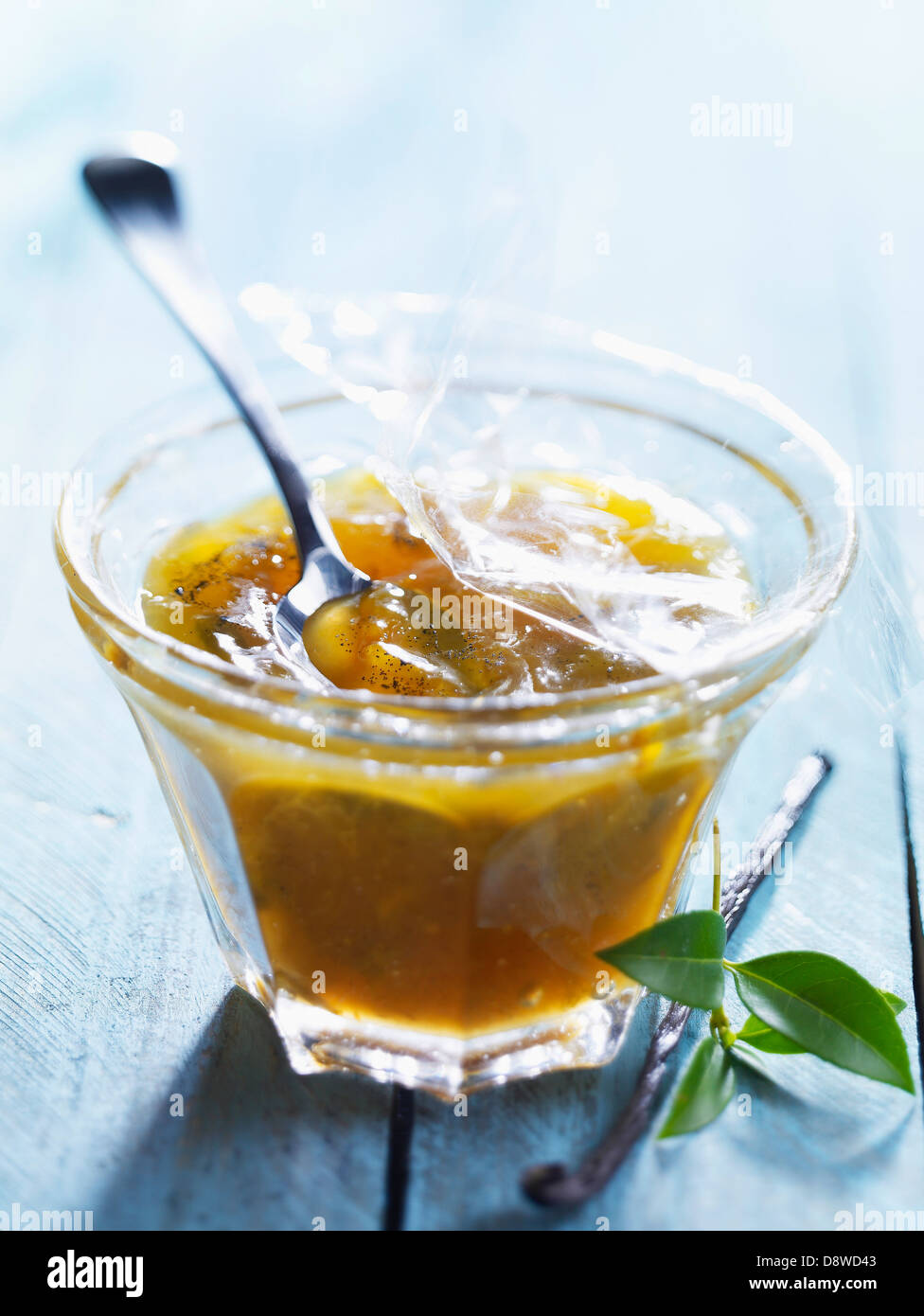 Vanilla-flavored quetsch plum jam Stock Photo - Alamy