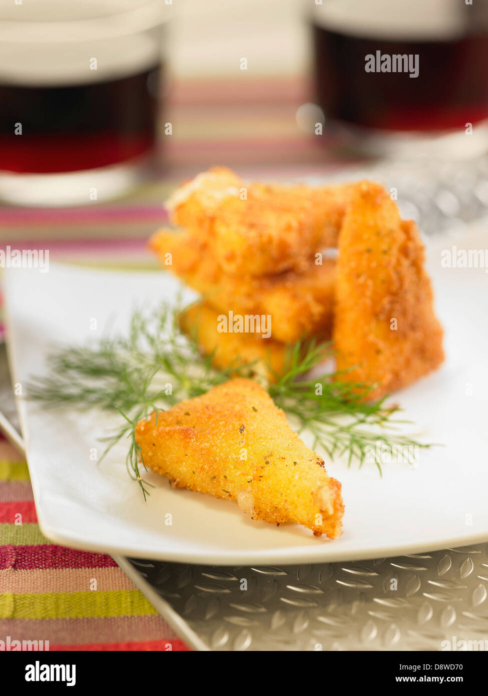 Fried breaded manchego cheese appetizers Stock Photo - Alamy