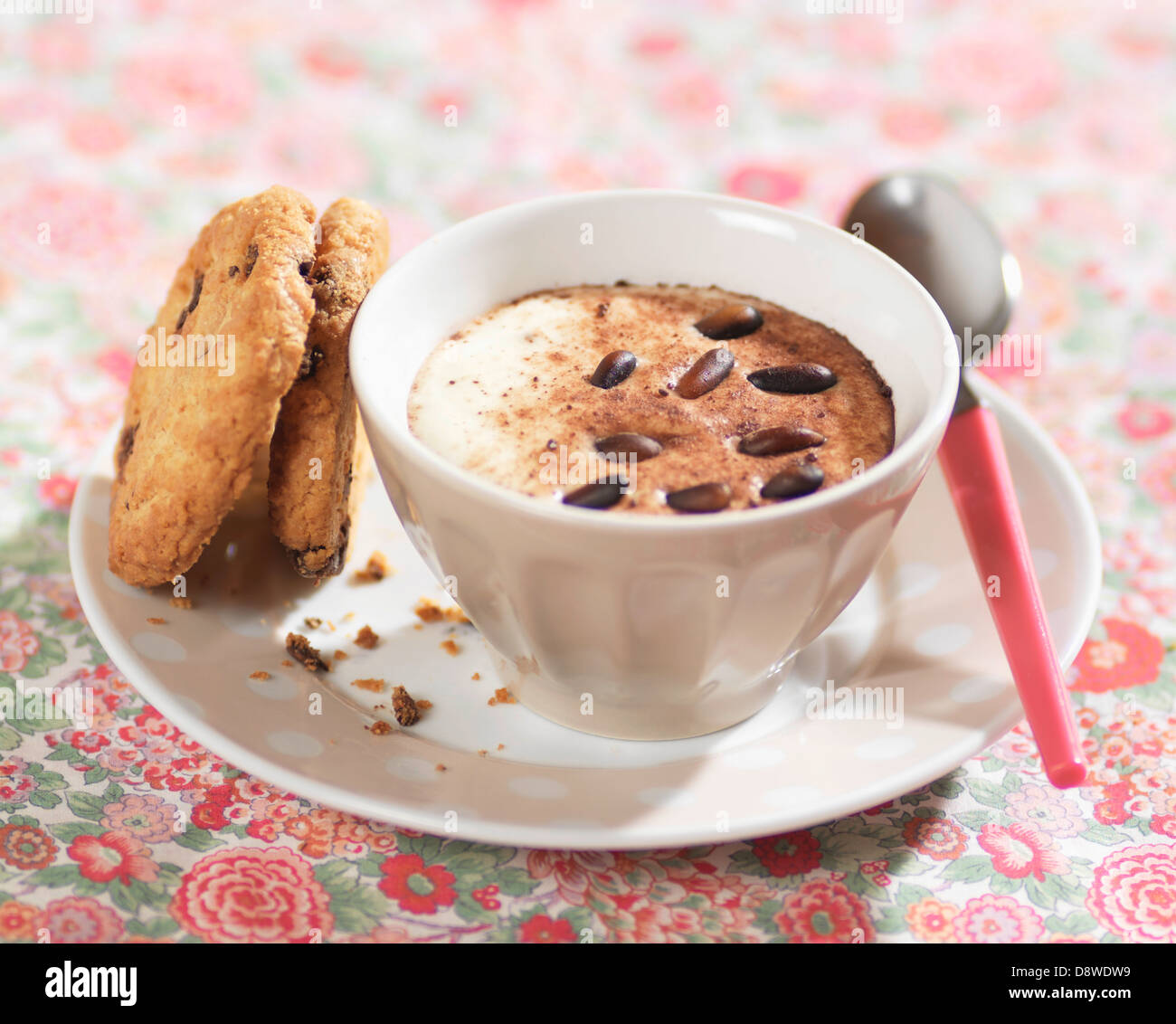 Coffee cream dessert with cookies Stock Photo - Alamy