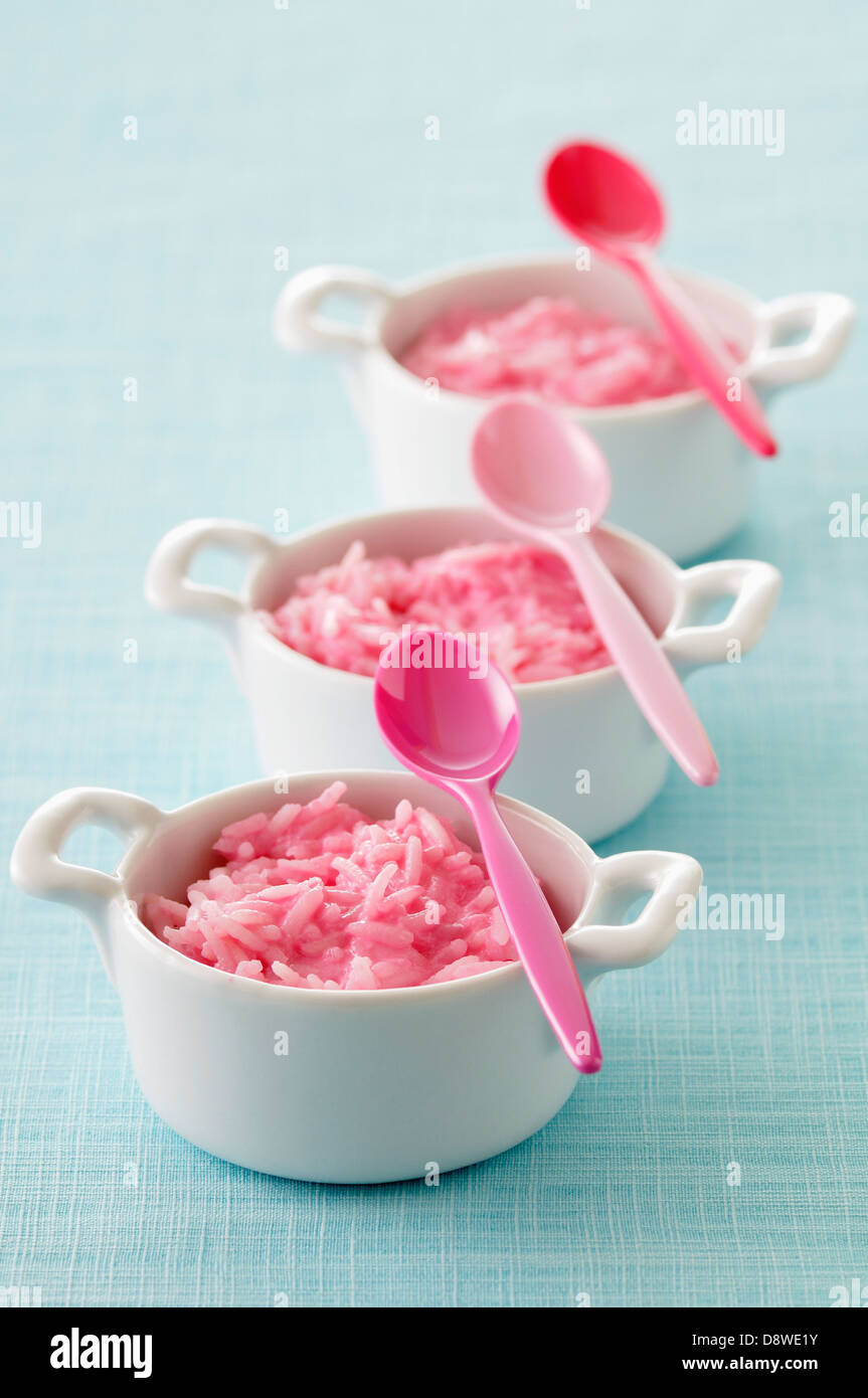 Pink Malabar-flavored rice pudding Stock Photo - Alamy
