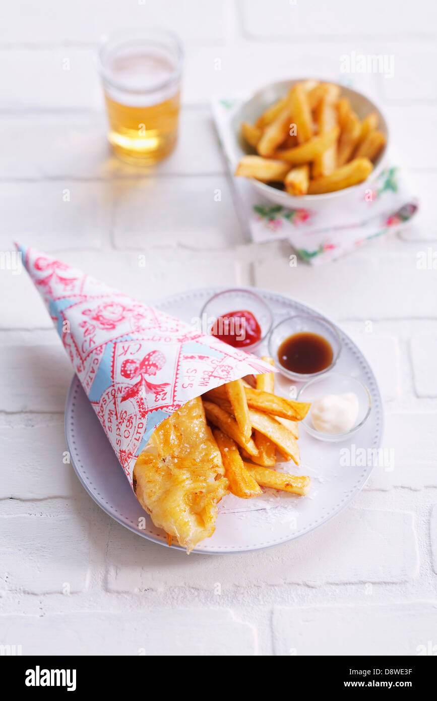 Fish And Chips Newspaper Cones