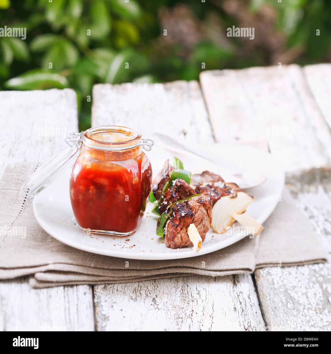 Jar of barbecue sauce Stock Photo - Alamy