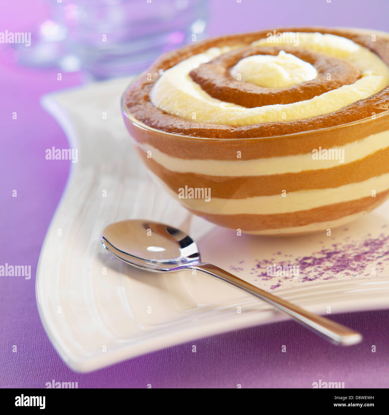 Milk and white chocolate mousse Stock Photo - Alamy