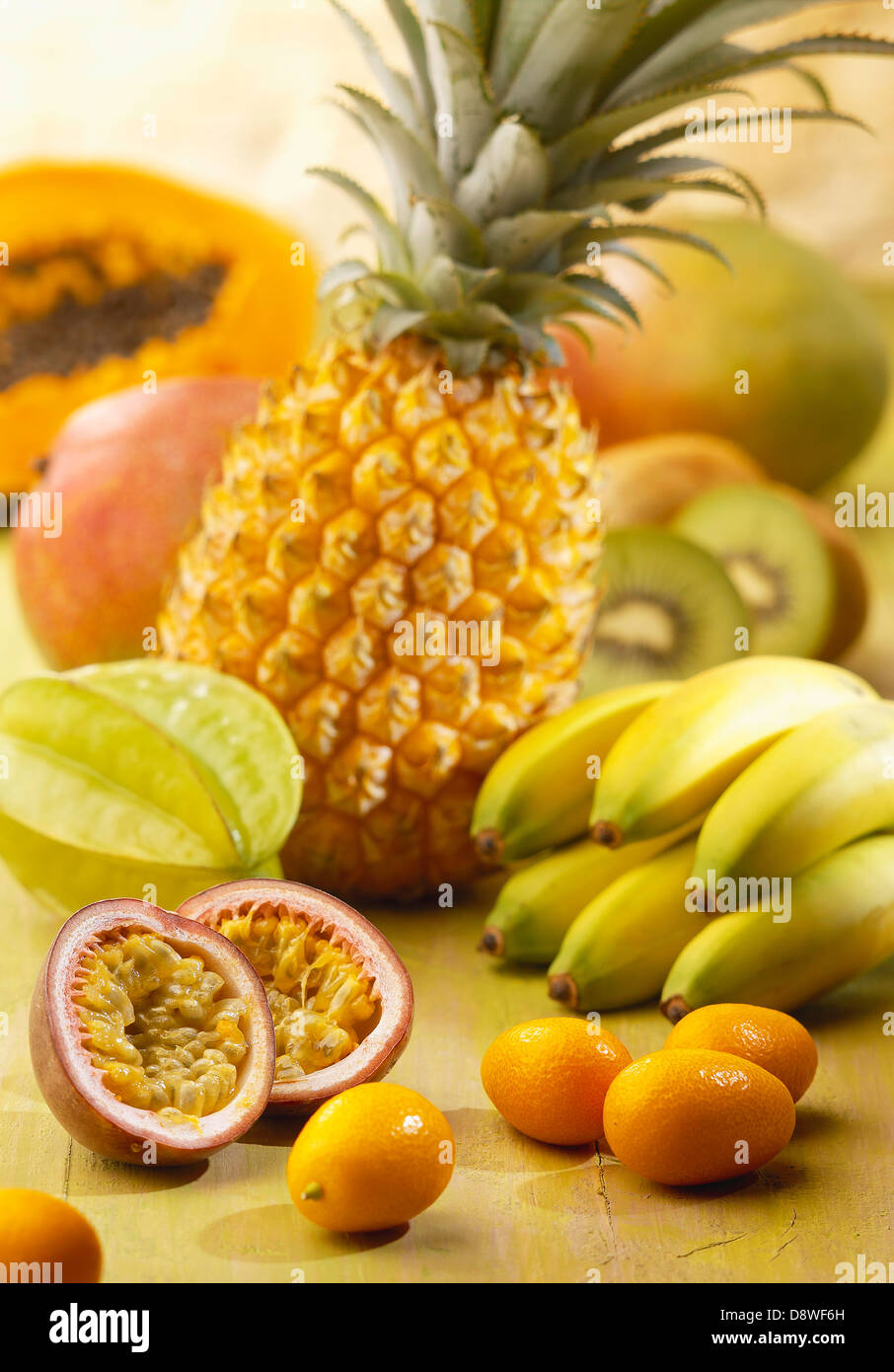 Exotic fruit composition Stock Photo - Alamy
