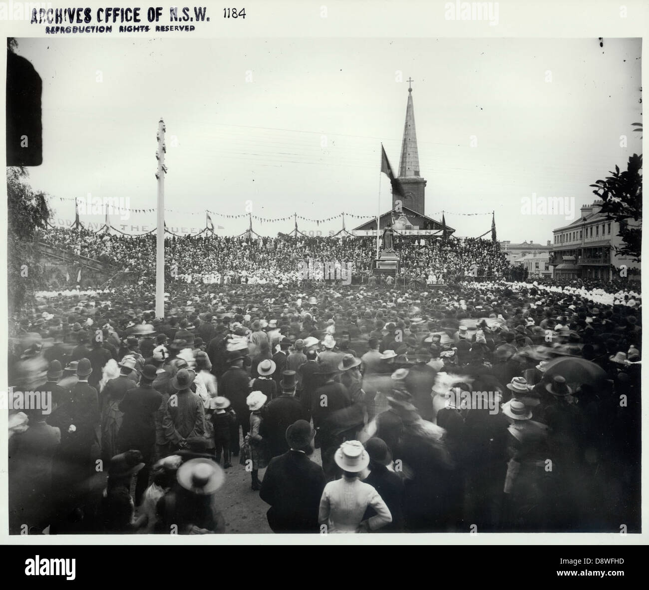 This 1888 black-and-white photograph shows the celebrations at Queen's ...