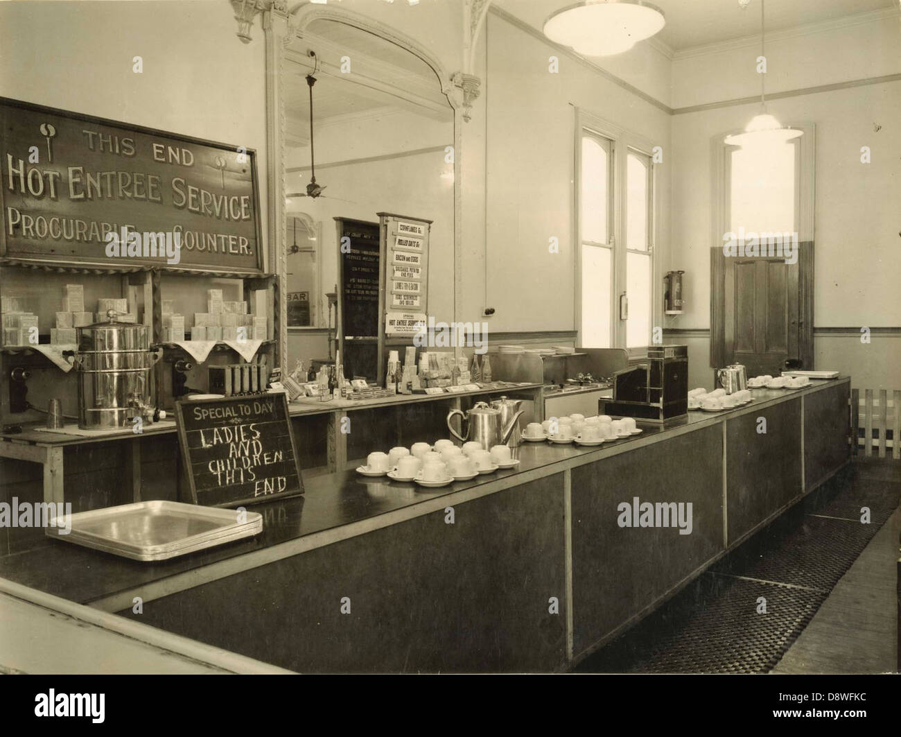 Junee Railway Refreshment Room - showing section of counter Stock Photo ...