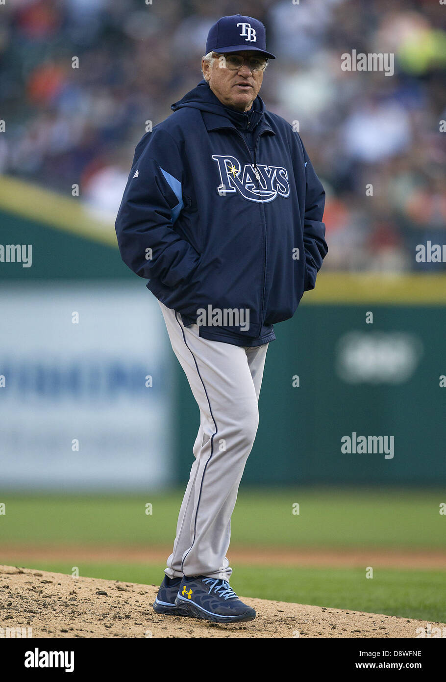 Detroit, Michigan, USA. 4th June 2013. Tampa Bay Rays manager Joe ...