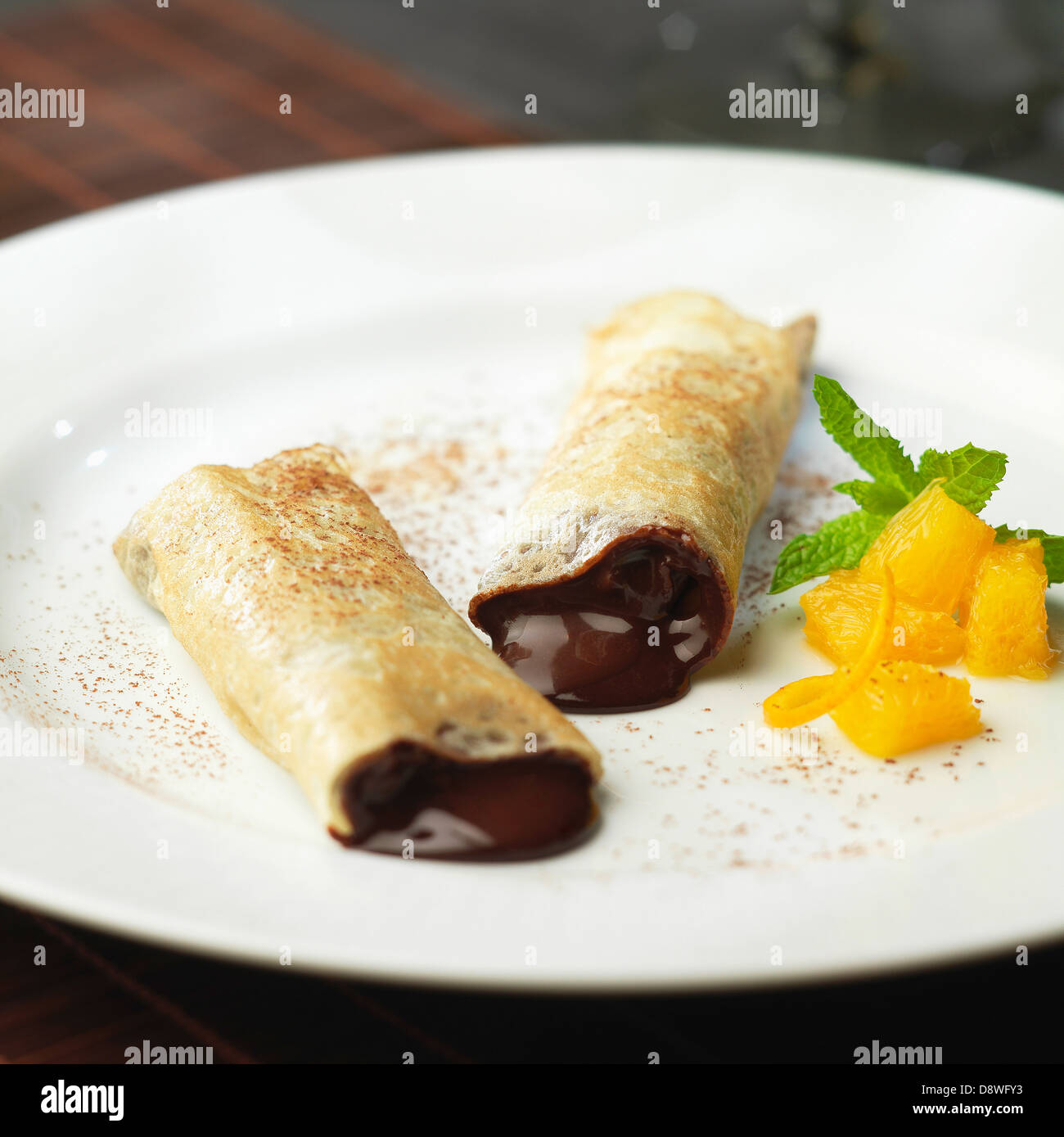 Crepes melted dark chocolate hi-res stock photography and images - Alamy