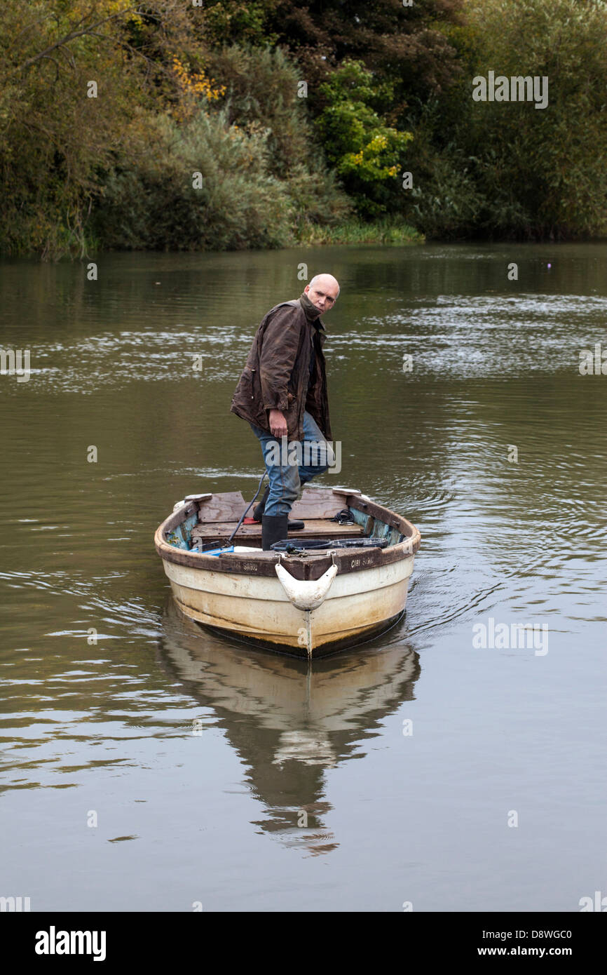Bob Ring, 57, known as Crayfish Bob trapping American crayfish in the ...