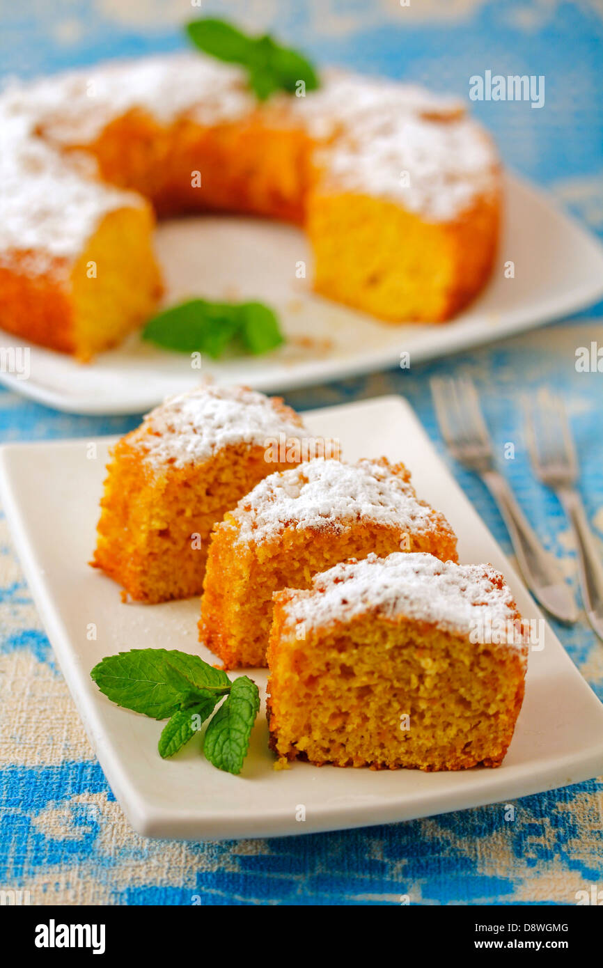 Pumpkin and orange sponge cake. Recipe available Stock Photo - Alamy