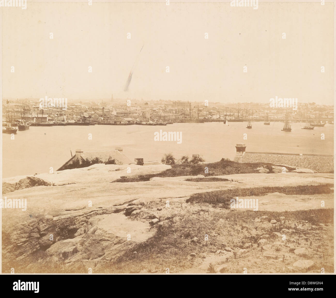 This panoramic photograph of Darling Harbour from Balmain offers a ...