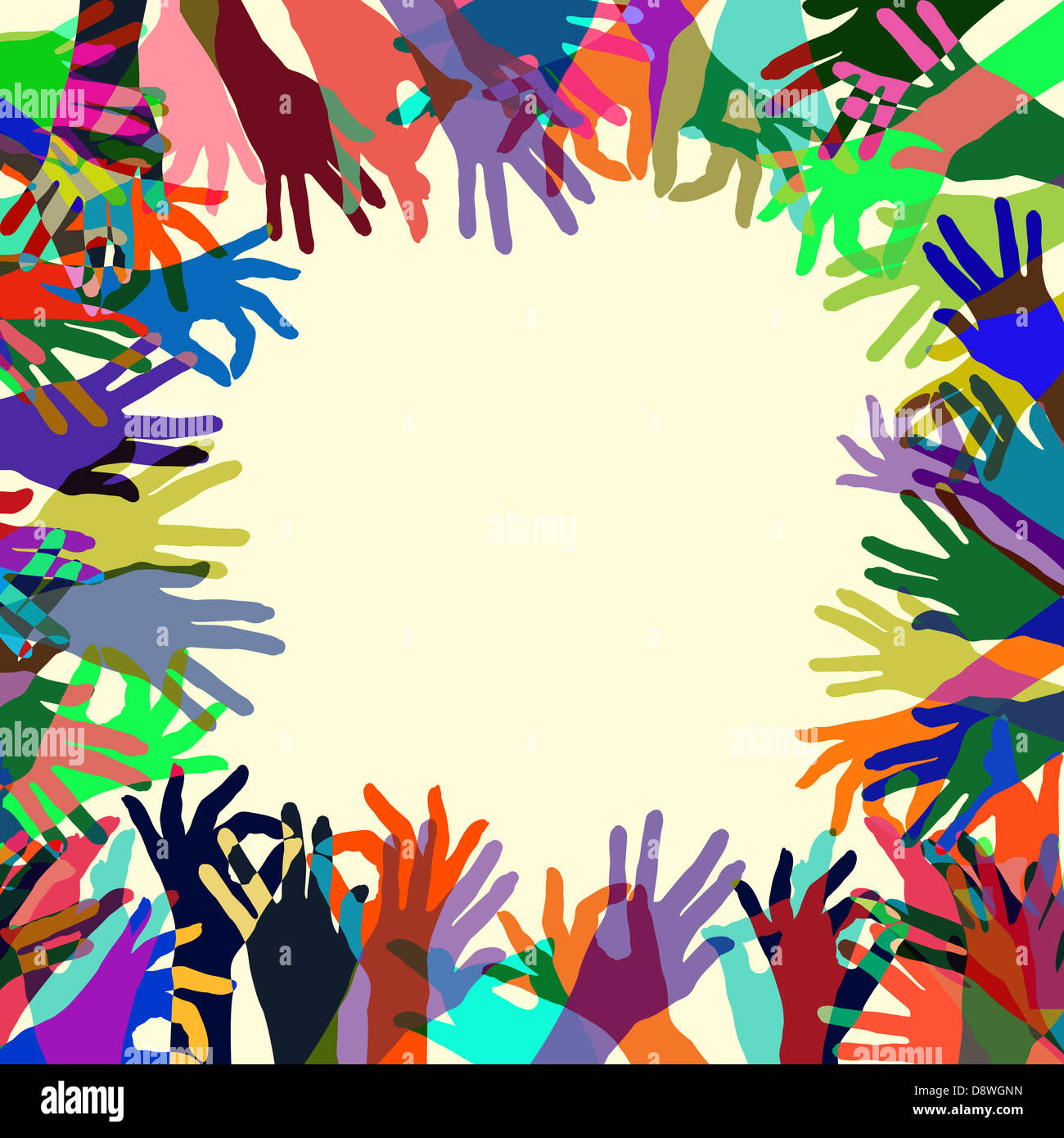 Abstract frame for design made from hands Stock Photo - Alamy