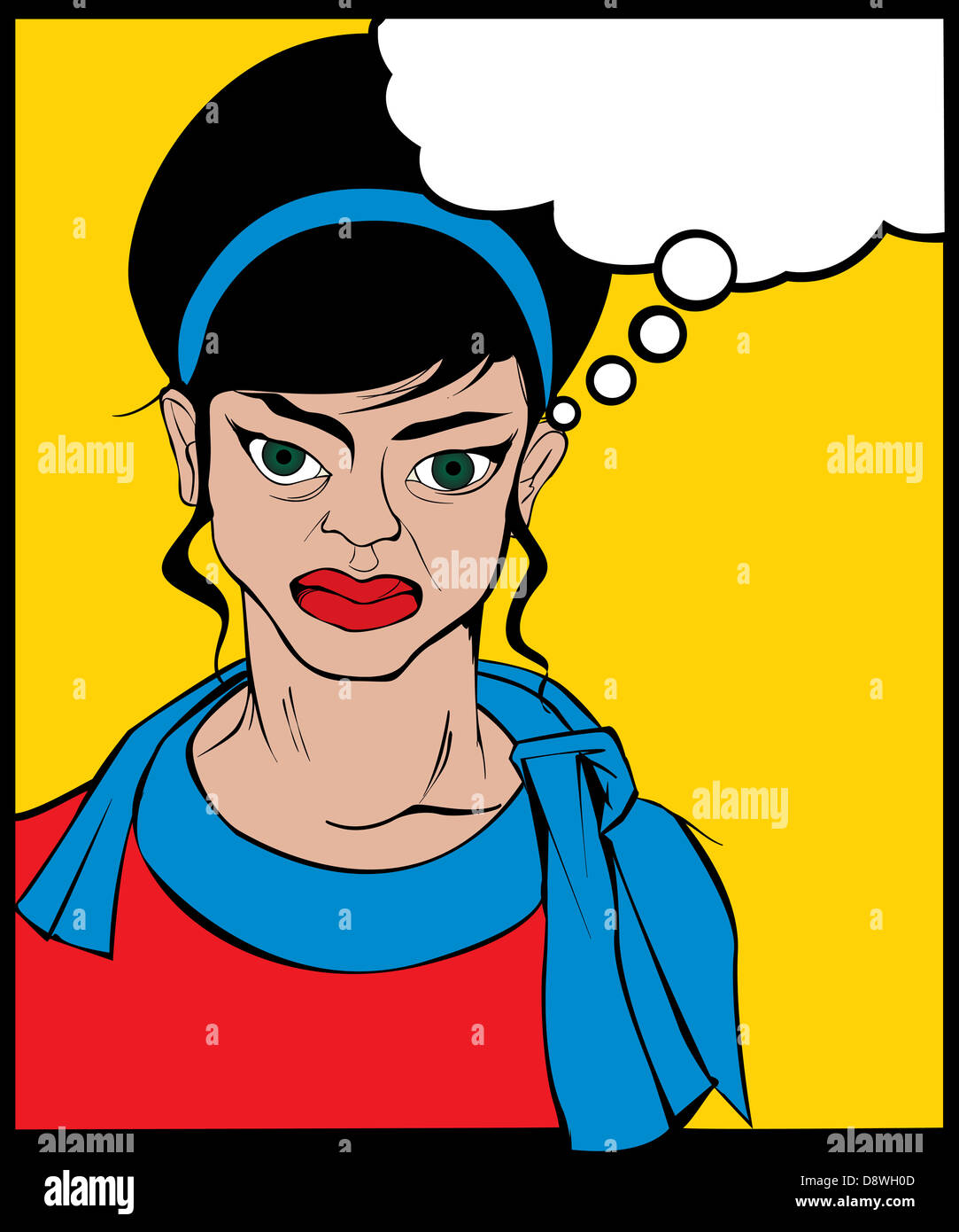 Retro looking angry woman. Pop Art illustration Stock Photo - Alamy