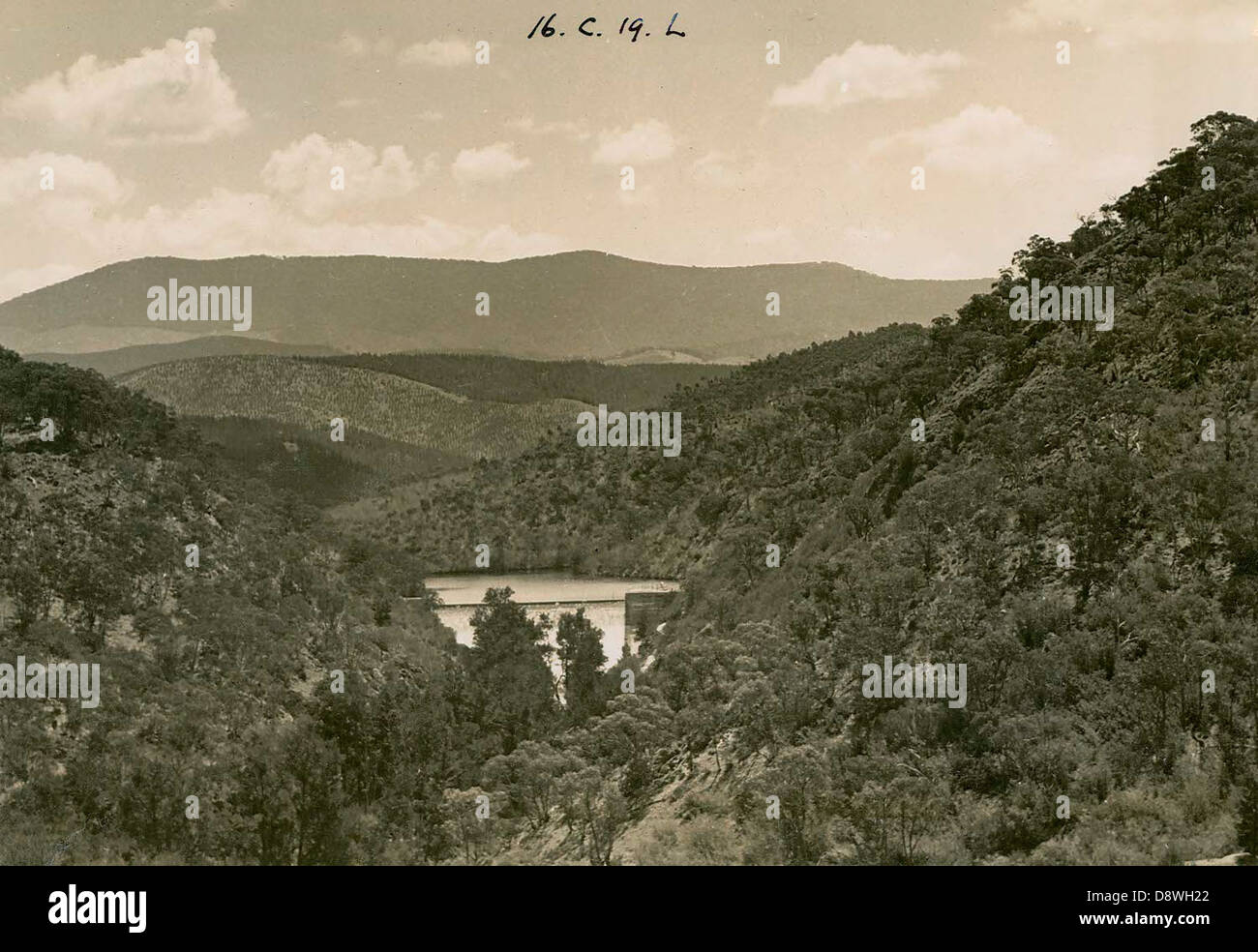 A view of the *Cotter Dam* in Canberra, captured as part of the 100th ...