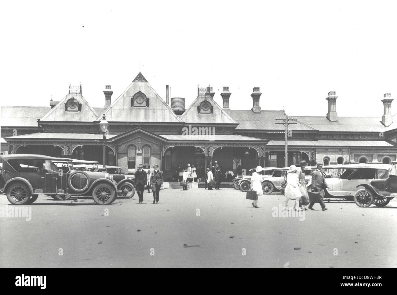A black-and-white historical photograph of Armidale’s railway station ...