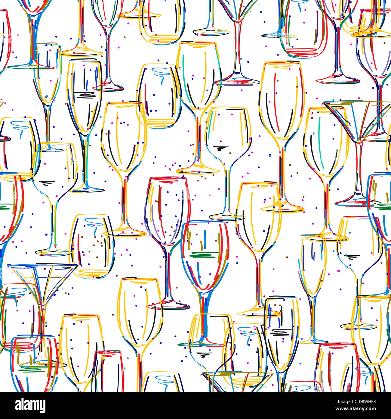 Seamless party background with cocktails Stock Photo - Alamy