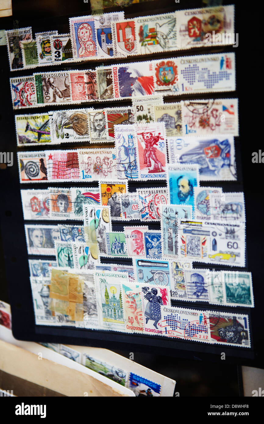 Various of stamps on shop window Stock Photo - Alamy