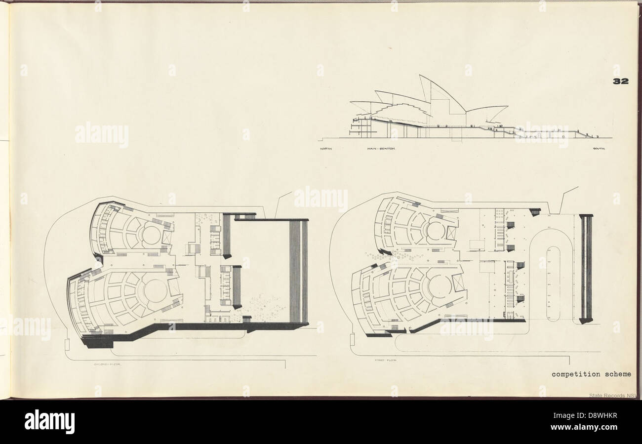 A design competition scheme for the Sydney Opera House, captured in ...