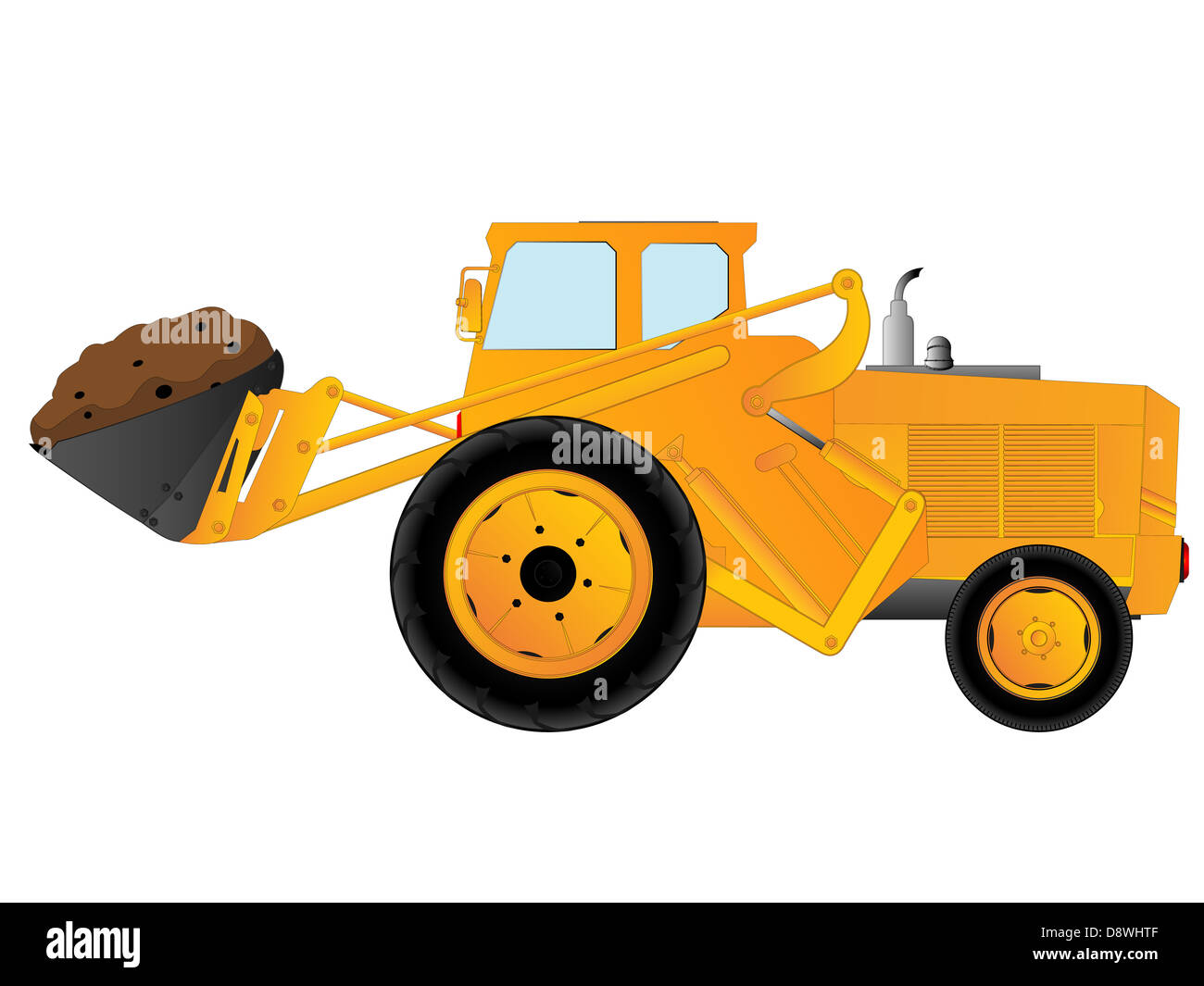 Excavator, earth mover over white background Stock Photo - Alamy