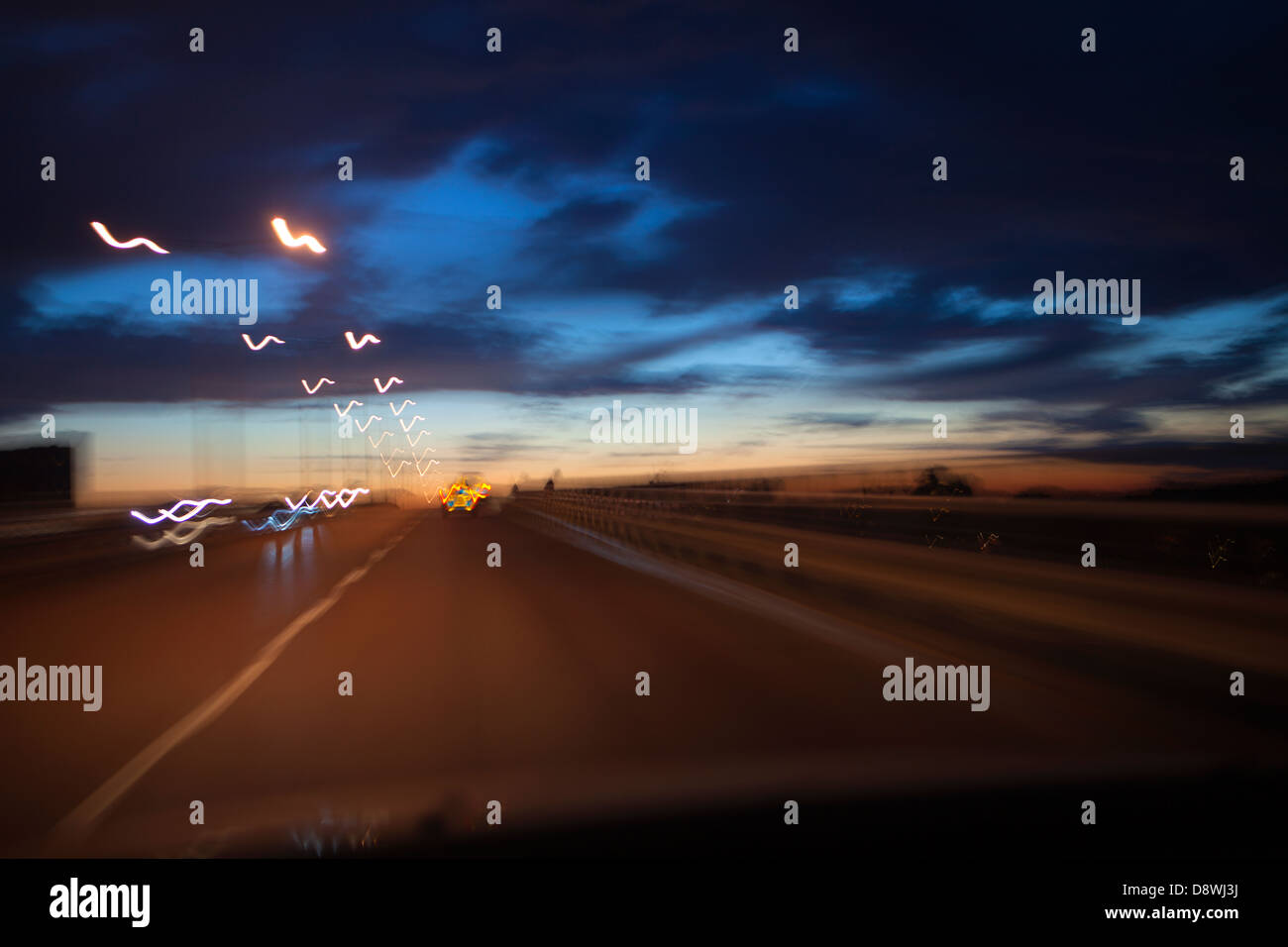 Country road at night hi-res stock photography and images - Alamy