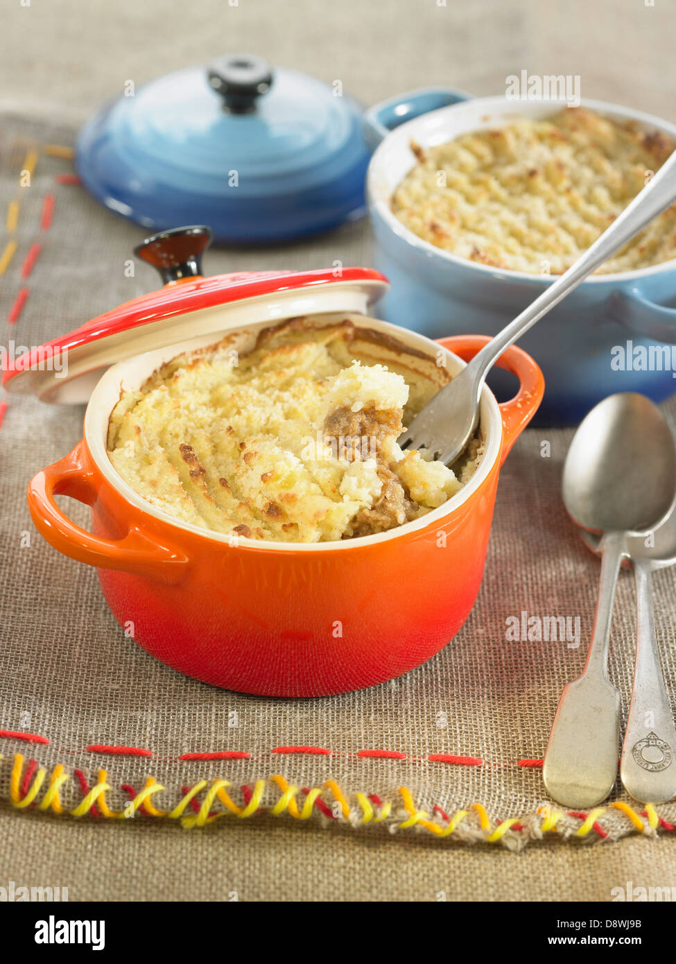 Seitan Parmentier In Small Casserole Dishes Stock Photo Alamy
