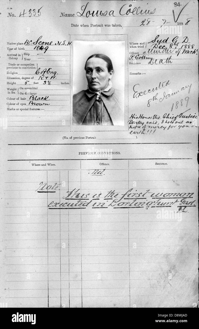 This historical black-and-white gaol photograph from 1888 shows a ...