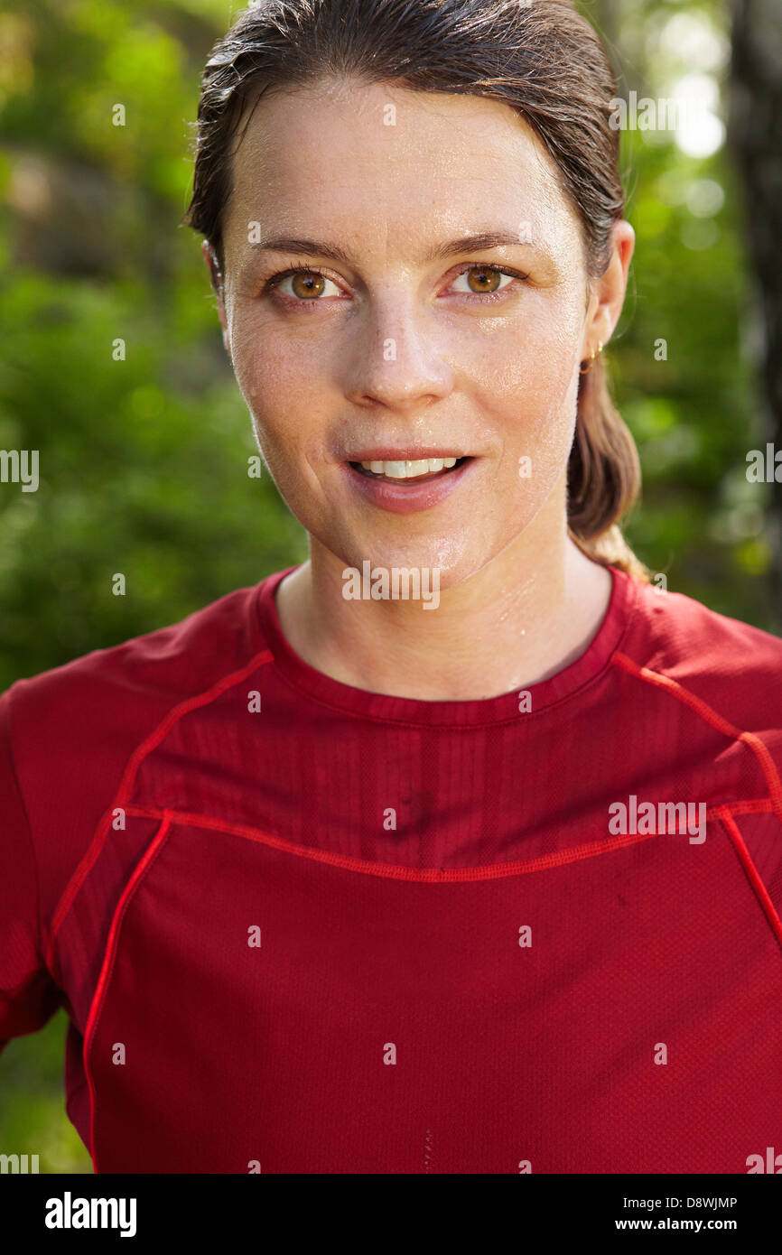 Portrait of female athlete Stock Photo - Alamy