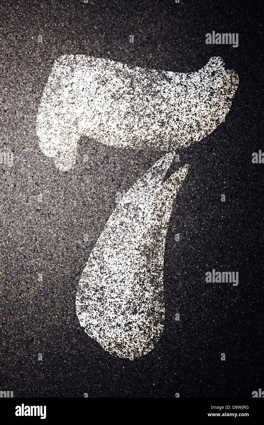 Number 7 painted on asphalt Stock Photo - Alamy